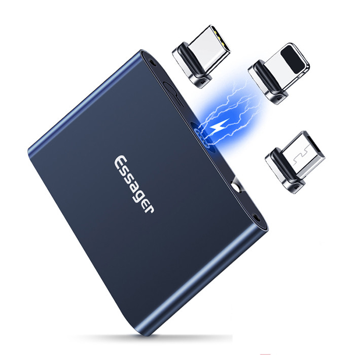 Mini Charger Power Banks 1320mAh Micro USB C LED Emergency Magnetic ...
