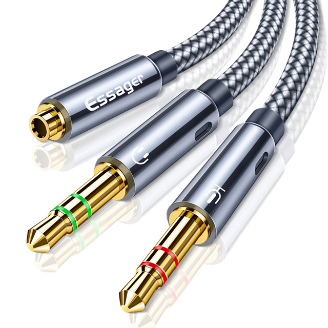 Audio Converter Female to 2 Male Audio Adapter Cable with 3.5MM Interface