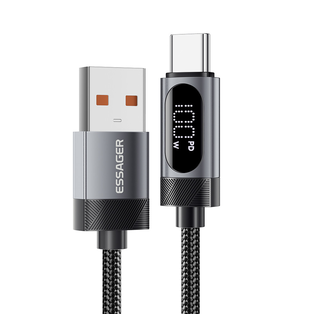 ESSAGER ES-X64 100W USB to Type C Charing Data Cable 7A LED Display